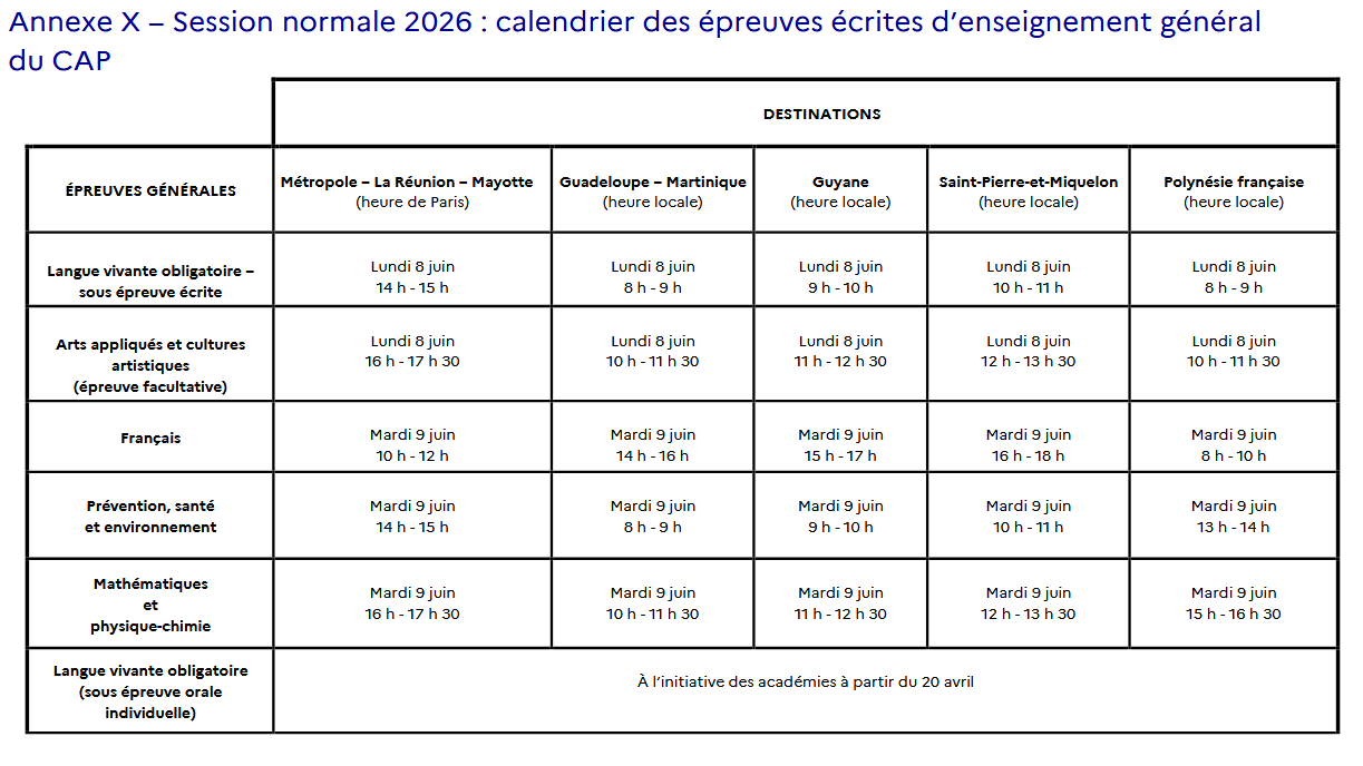 Baccalauréat, brevet, CAP : découvrez le calendrier 2026 des examens ...